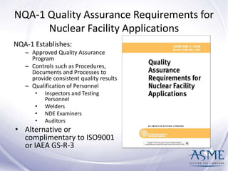 ASME Code and Quality assurance for construction of nuclear ...