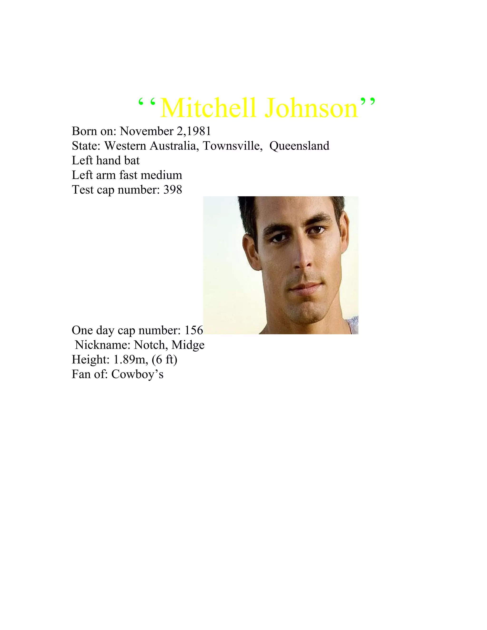 Mitchell johnson | DOC