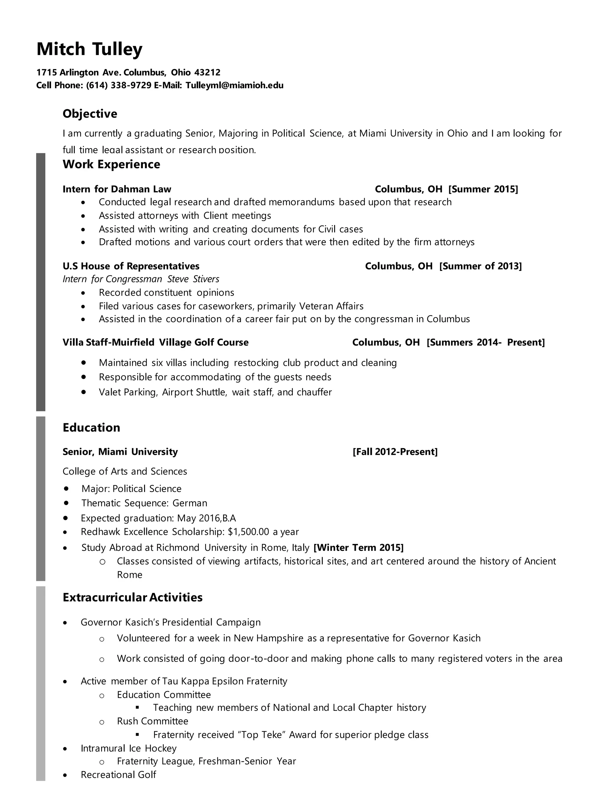 Mitch Tulley Resume | DOCX