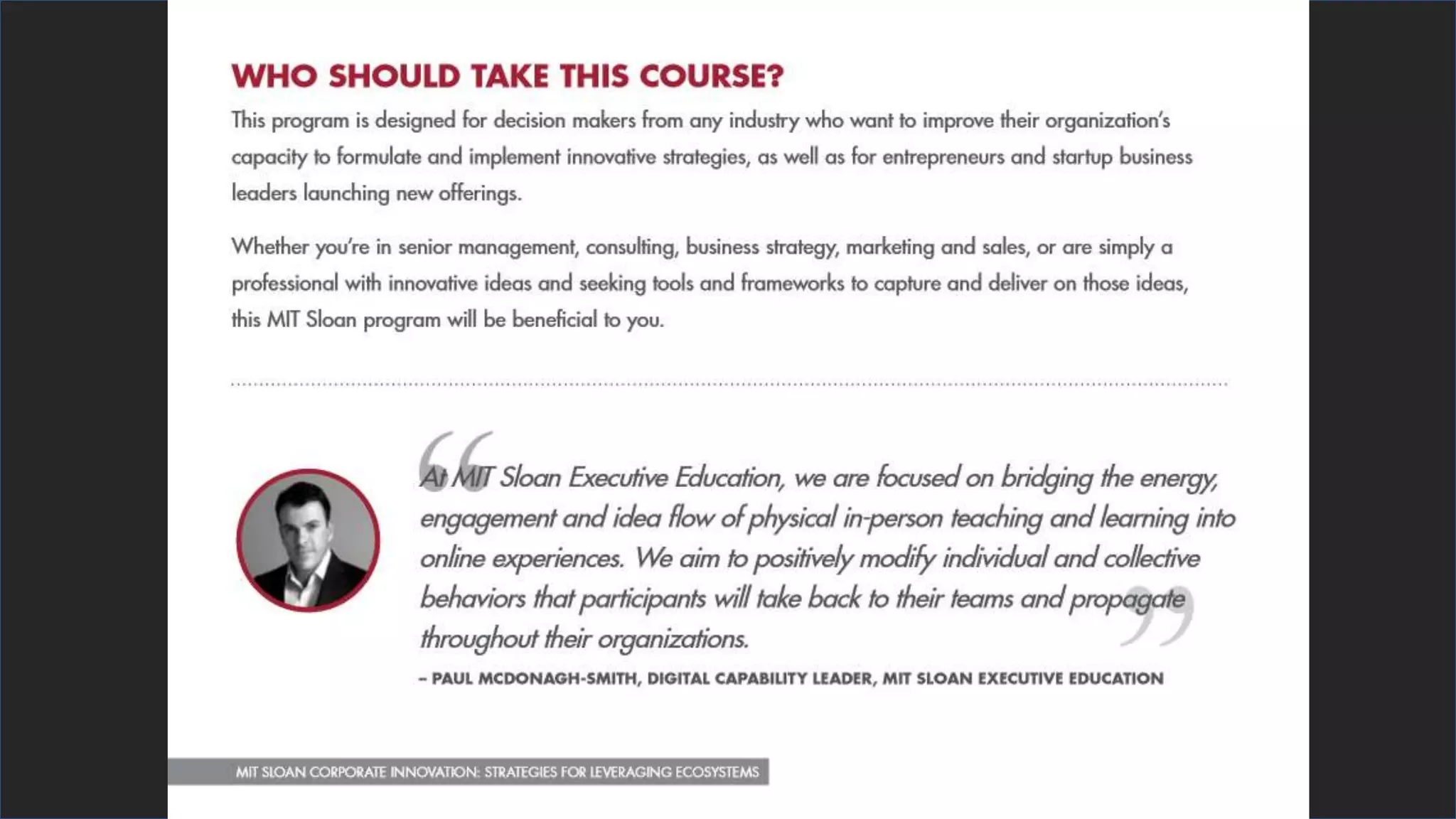 MIT Corporate Innovation Class Overview | PPTX