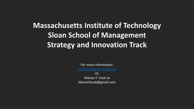 MIT Corporate Innovation Class Overview | PPTX
