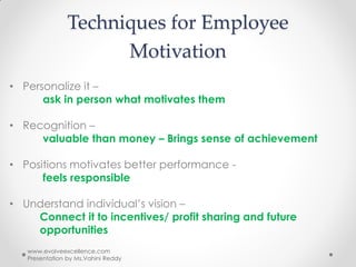 Employee Motivational Techniques | PDF