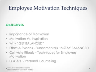 Employee Motivational Techniques | PDF