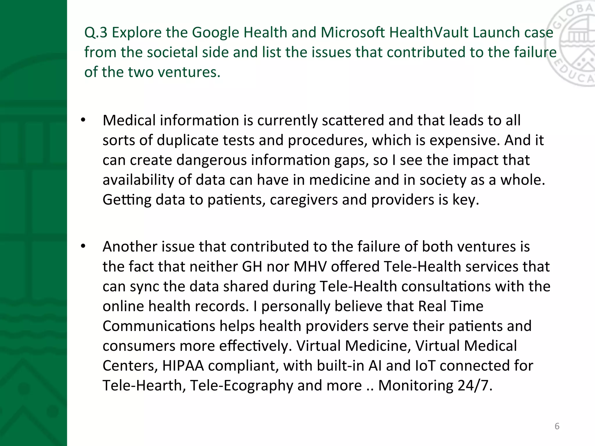 Mit dtpss module 4_google health and microsoft health_vault launch | PDF