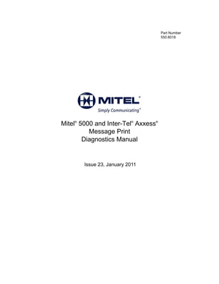 Mitel 5000 error logs - DENWA's guide | PDF
