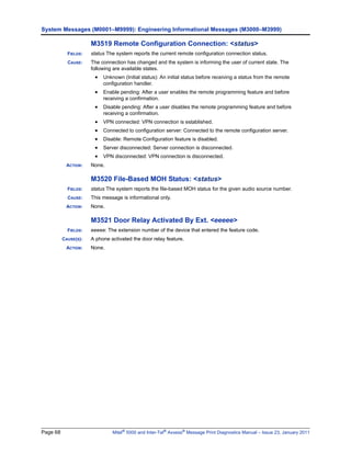 Mitel 5000 error logs - DENWA's guide | PDF