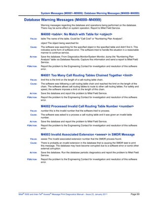Mitel 5000 error logs - DENWA's guide | PDF