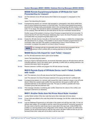 Mitel 5000 error logs - DENWA's guide | PDF