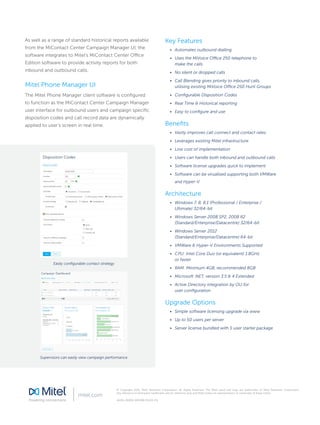 Mitel MiContact Center Campaign Manager brochure | PDF | Web ...