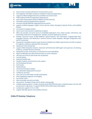 Mitel Telephones & Appliances 2013 | DOC