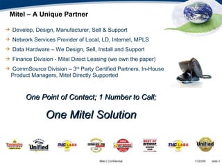 Mitel - Unique In The Industry | PPT | Computing | Technology & Computing