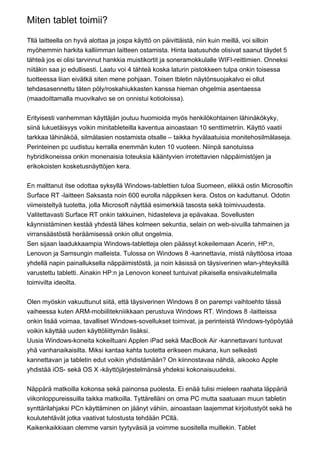 Miten tablet toimii? | PDF