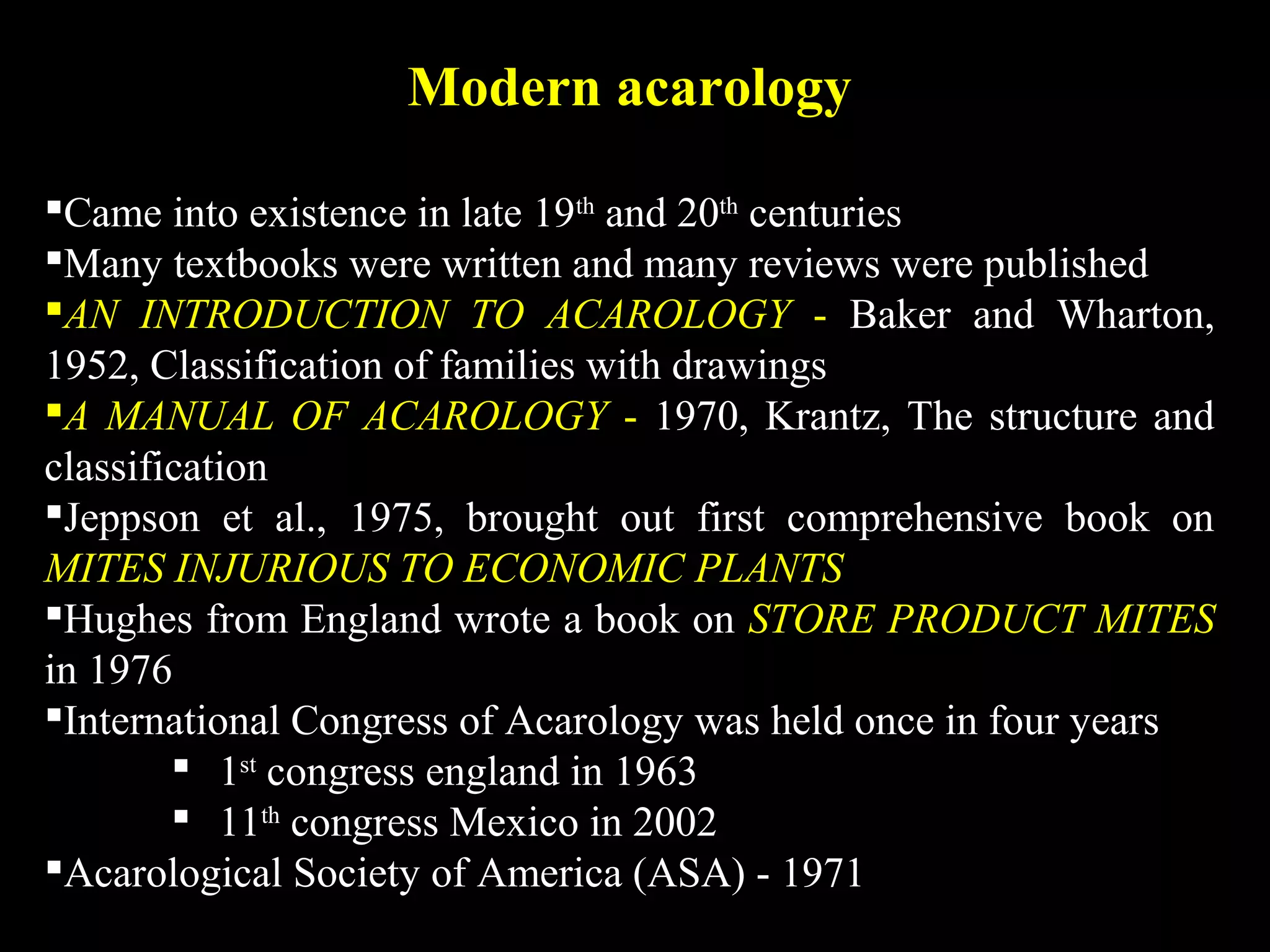 Comparative morphology of Acari, phylogeny of higher categories in ...