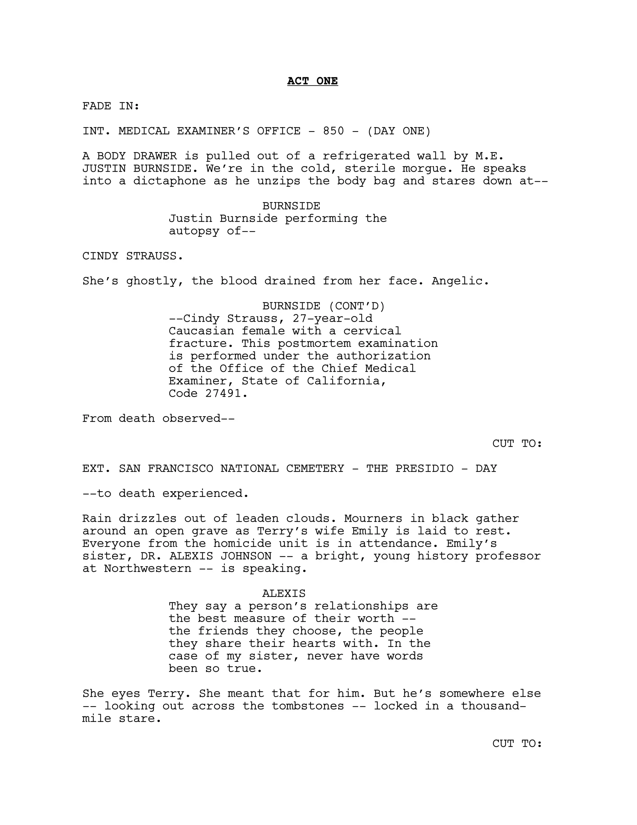 Murder in the First - TNT (Script Preview) | PDF