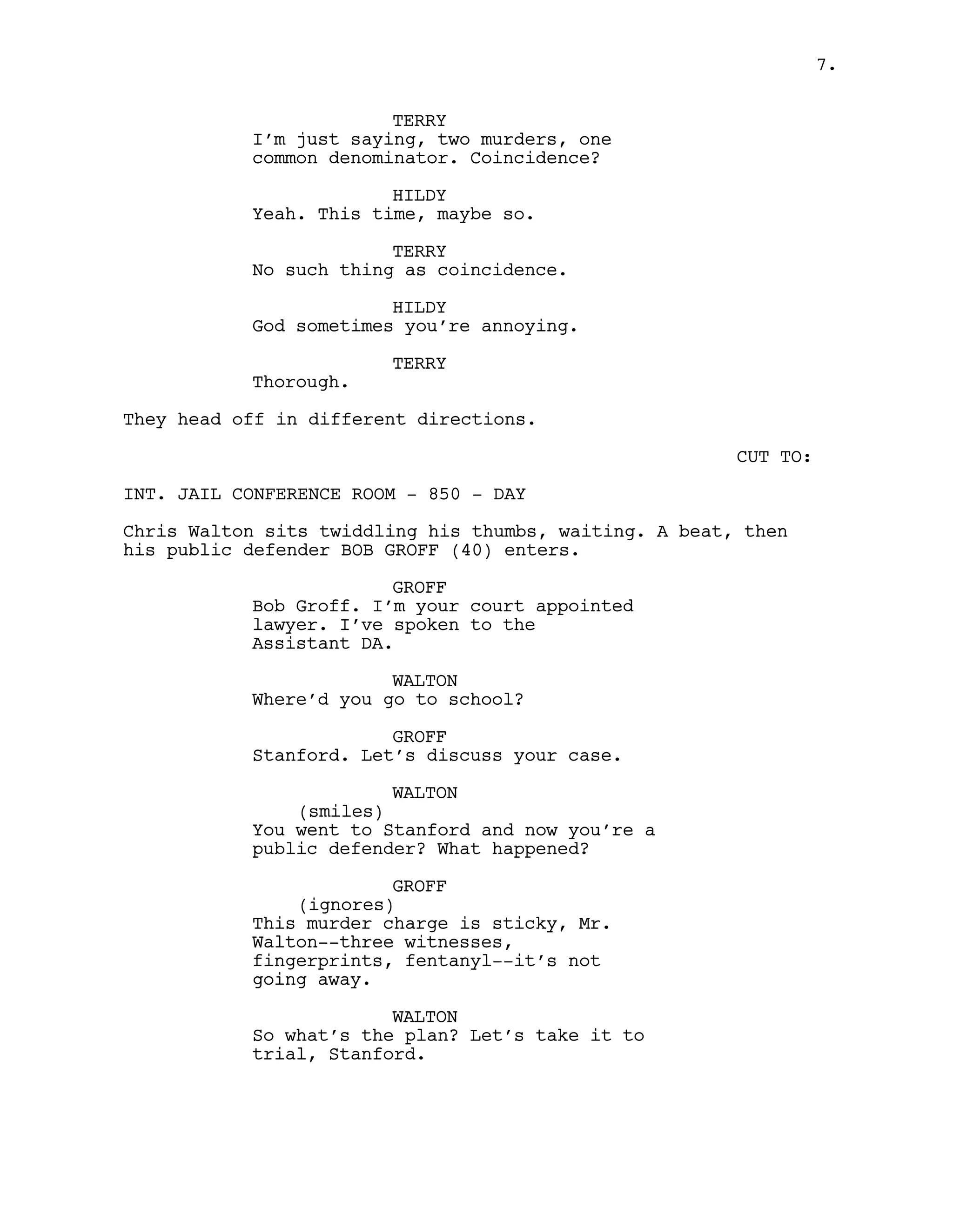 Murder in the First - TNT (Script Preview) | PDF