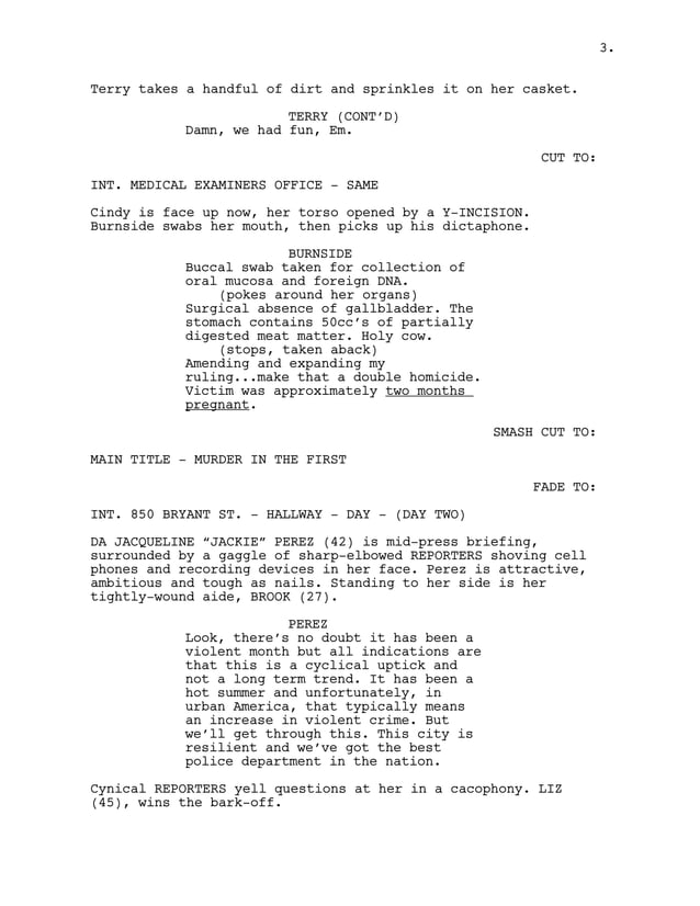 Murder in the First - TNT (Script Preview) | PDF