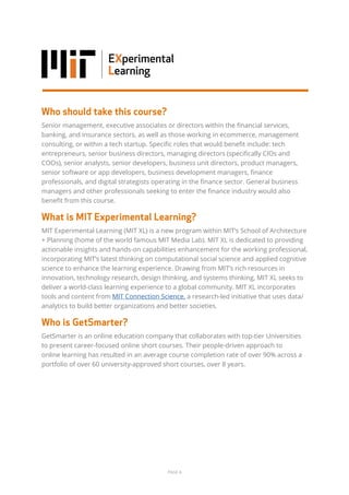MIT Fintech / Commerce Certificate Program | PDF