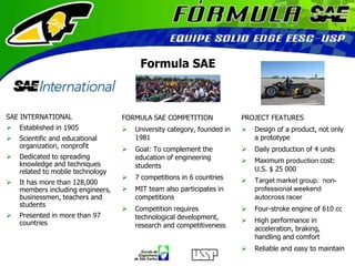 MIT Essay - Formula SAE Presentation | PPT