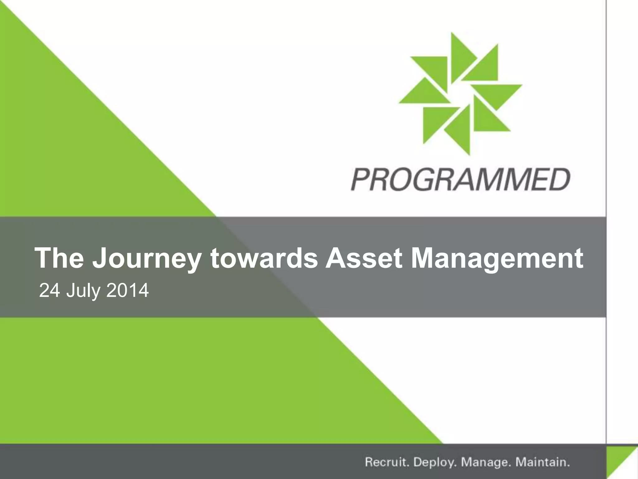 The Journey Towards Asset Management Excellence | PPTX