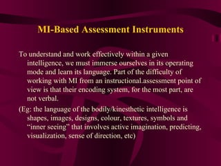 MI Theory | PPT | Educational Assessment | Education