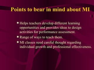 MI Theory | PPT | Educational Assessment | Education