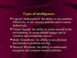 MI Theory | PPT | Educational Assessment | Education
