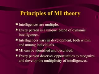 MI Theory | PPT | Educational Assessment | Education