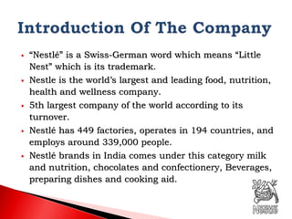 Nestle Project- Shopper Insight Study | PPTX