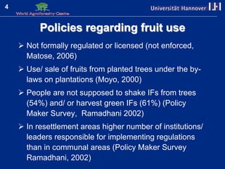 Indigenous fruit use in Zimbabwe and Malawi Dagmar Mithöfer World ...