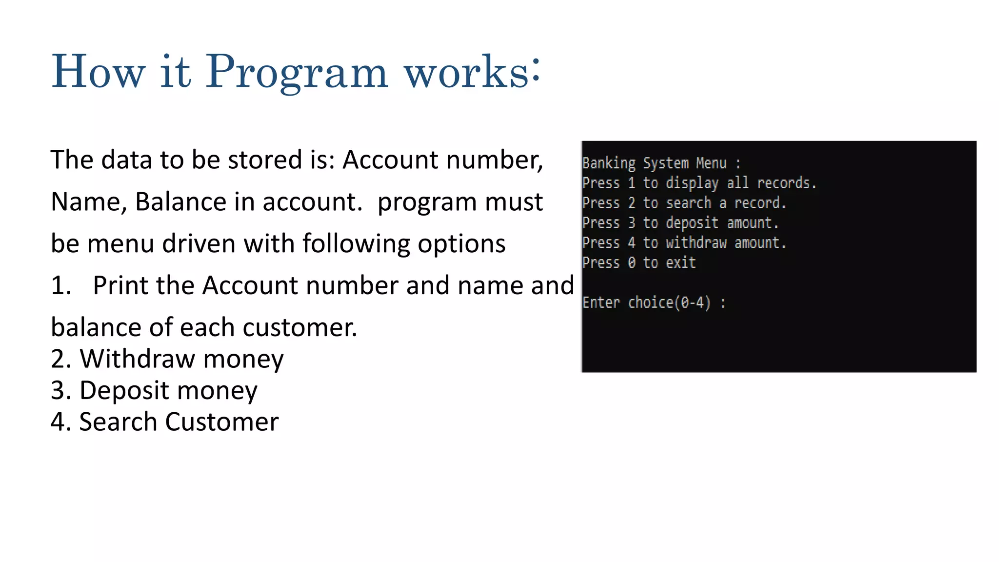 Bank Management System project | PPTX