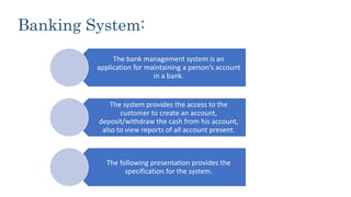 Bank Management System project | PPTX
