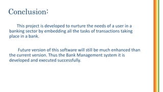 Bank Management System project | PPTX