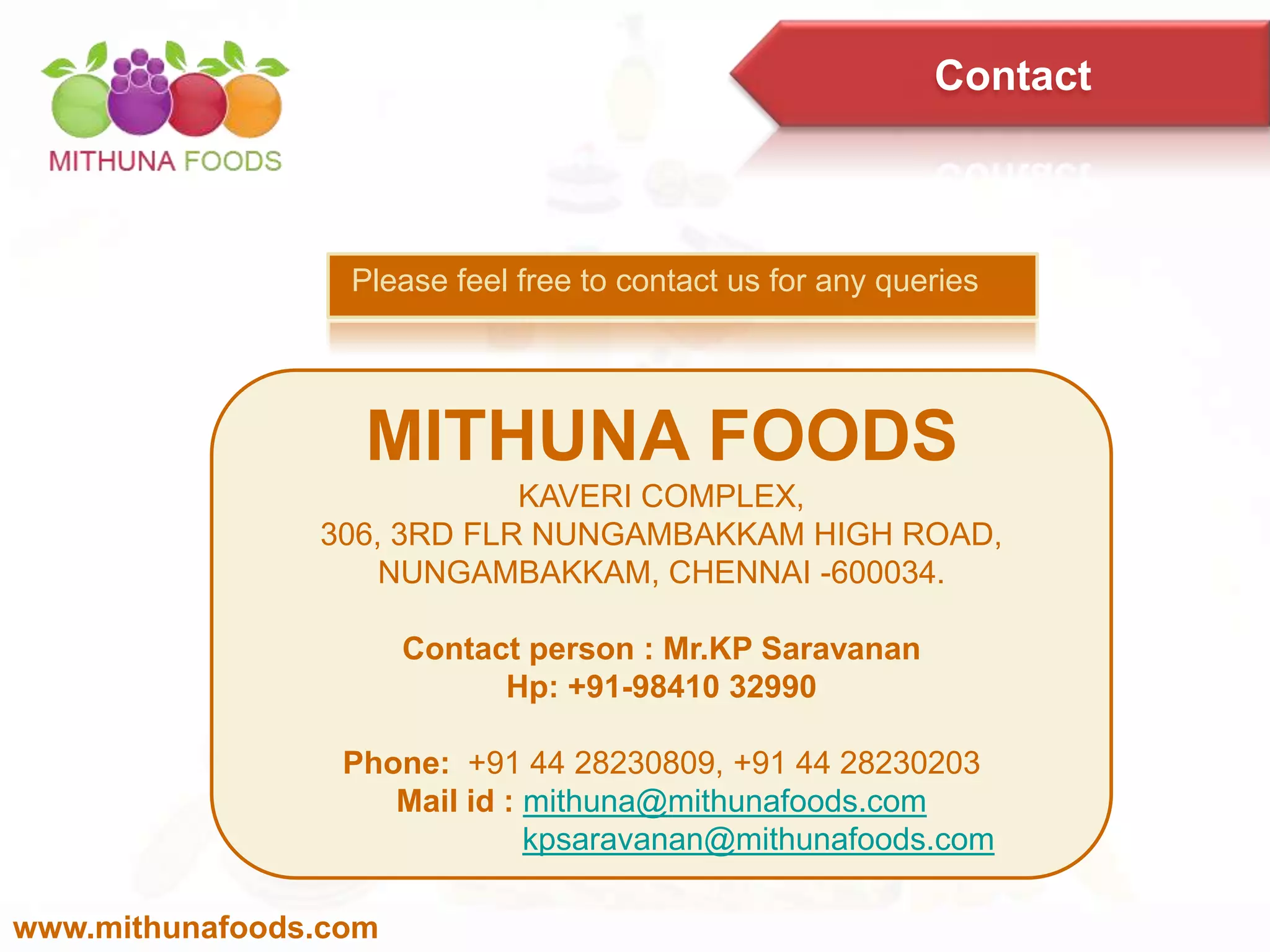 Mithuna foods-presentation | PPTX