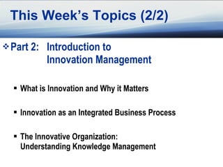 Marketing & Innovation - Introduction | PPT