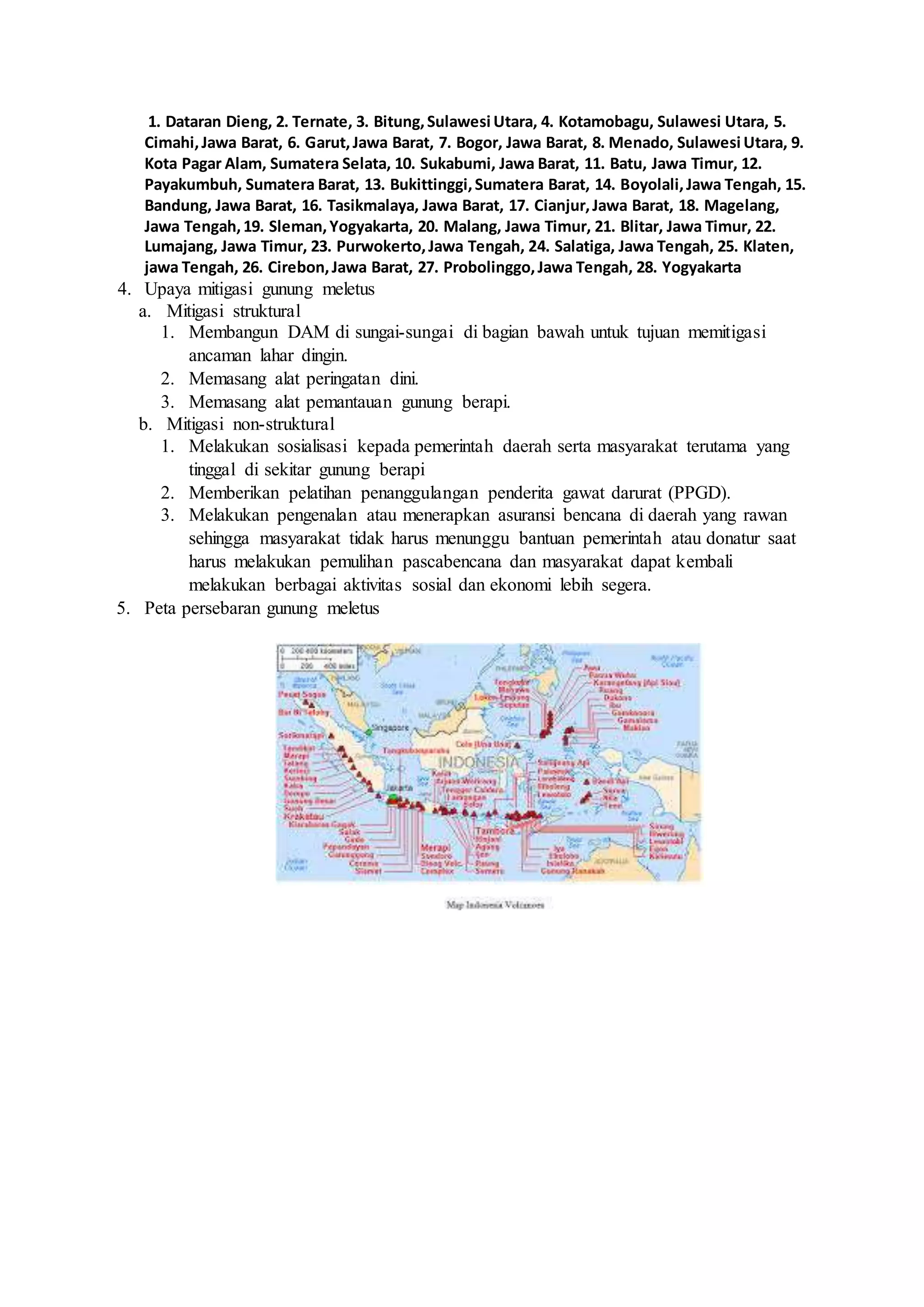 Mitigasi bencana gunung meletus | DOCX
