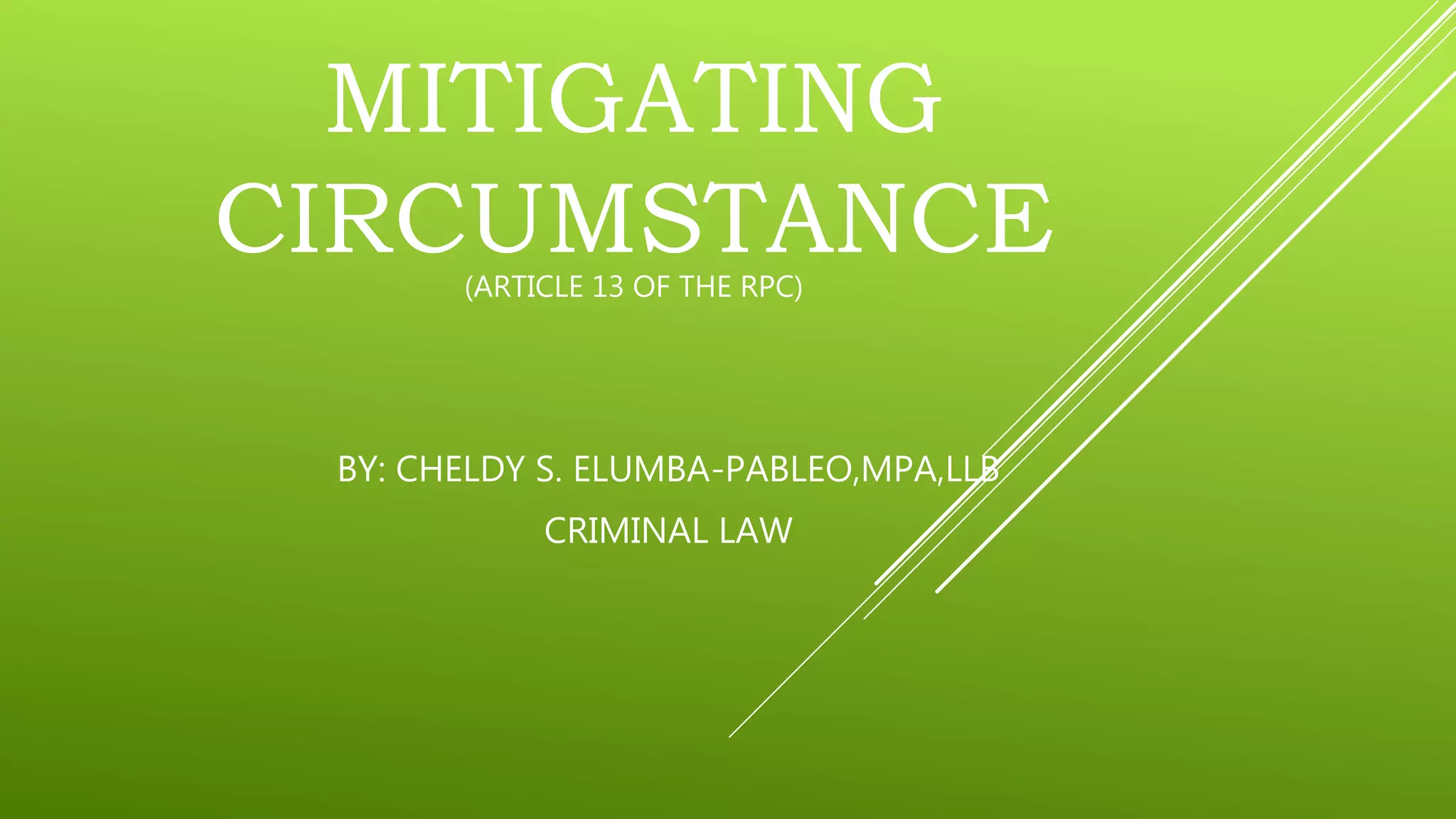 Mitigating circumstance | PPTX