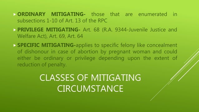 Mitigating circumstance | PPTX | Crime & Harmful Acts to Individuals ...