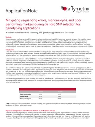 Mitigating genotyping application note | PDF