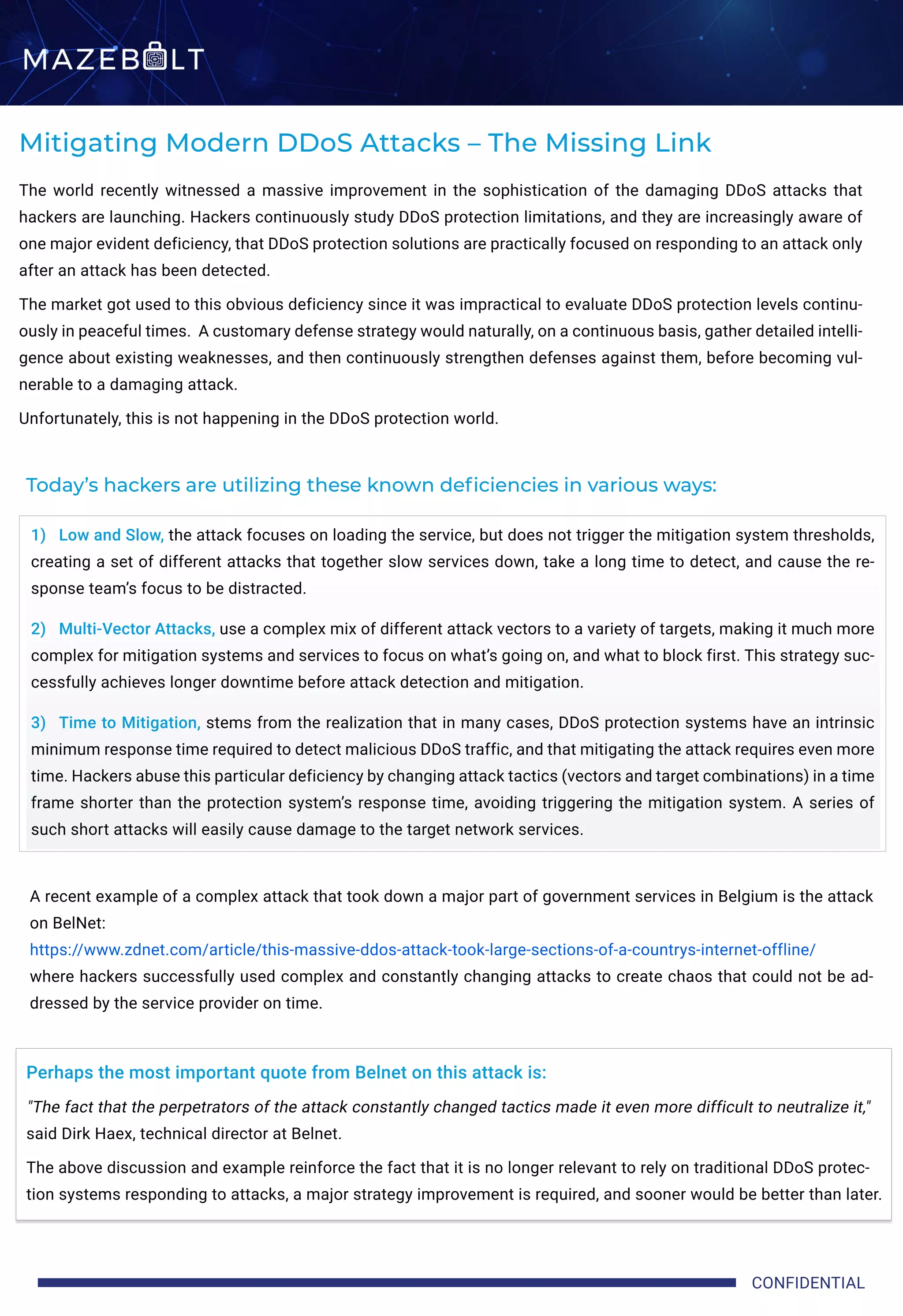 Mitigating Modern DDoS Attacks | Evaluate DDoS Protection | MazeBolt ...