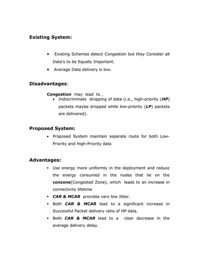 Mitigating Performance Degradation In Congested Sensor Networkssynopsis Doc Internet Of