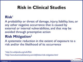 Mitigating Risks in Clinical Studies | PDF
