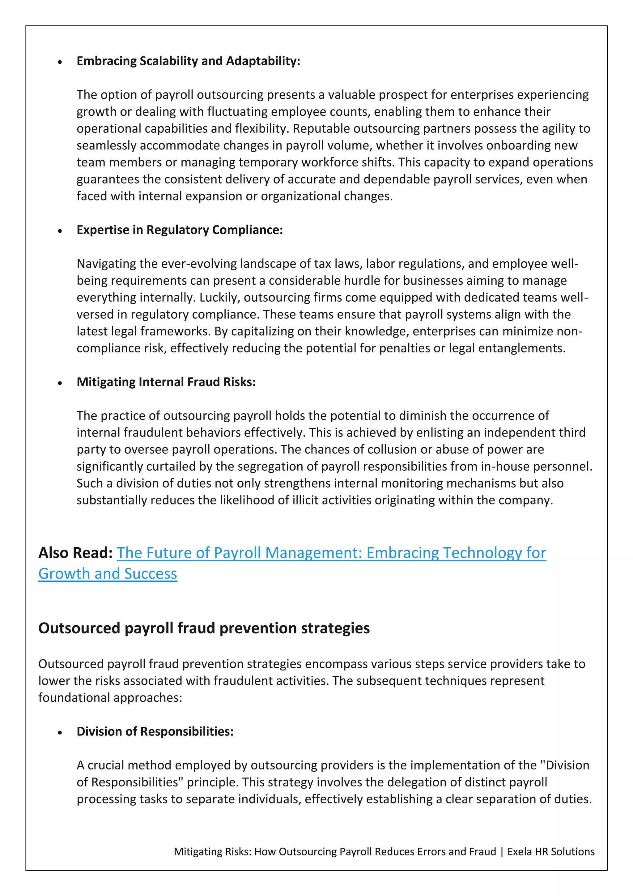Mitigating Risks: How Outsourcing Payroll Reduces Errors and Fraud | PDF