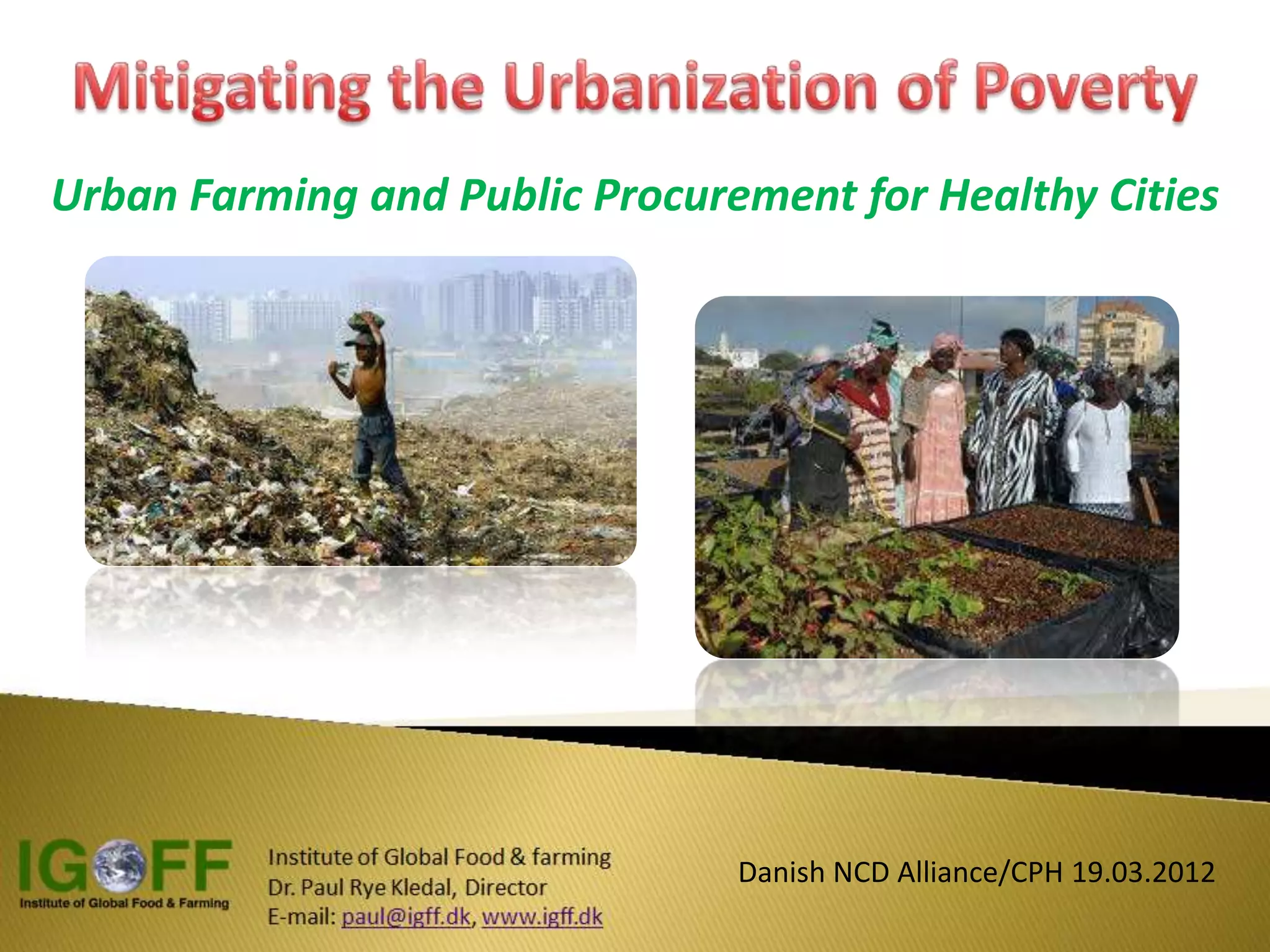 Mitigating the urbanization of poverty urban farming & public food ...