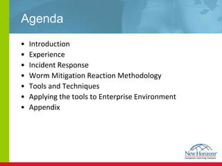 Mitigating worm attacks | PPTX