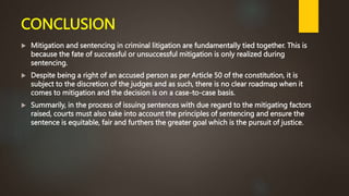 Mitigation and Sentencing in Criminal Litigation.pptx