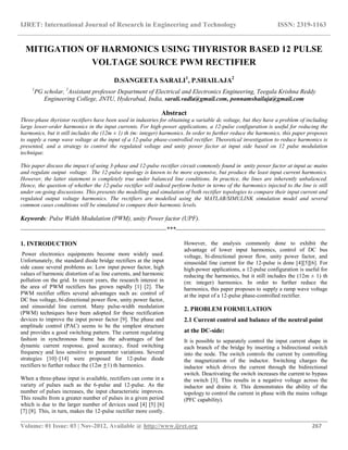 Mitigation of harmonics using thyristor based 12 pulse voltage source pwm rectifier | PDF