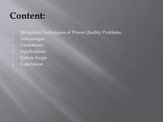 Mitigation Techniques for Power Quality Improvement | PPTX