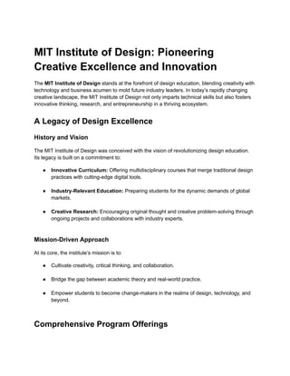 MIT Institute of Design: Pioneering Creative Excellence and Innovation ...