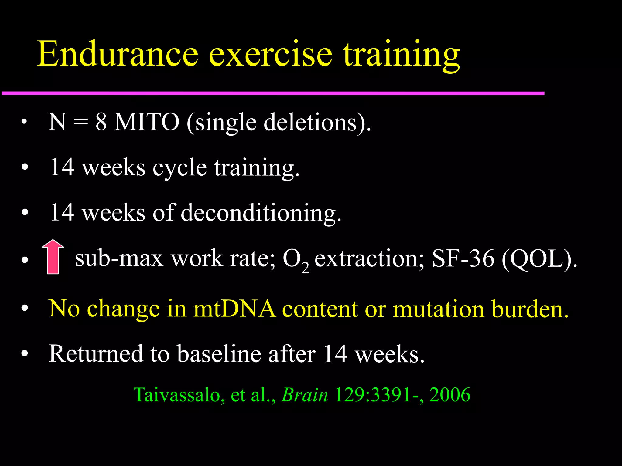 Exercise and nutrition in Mitochondrial Disease | PDF