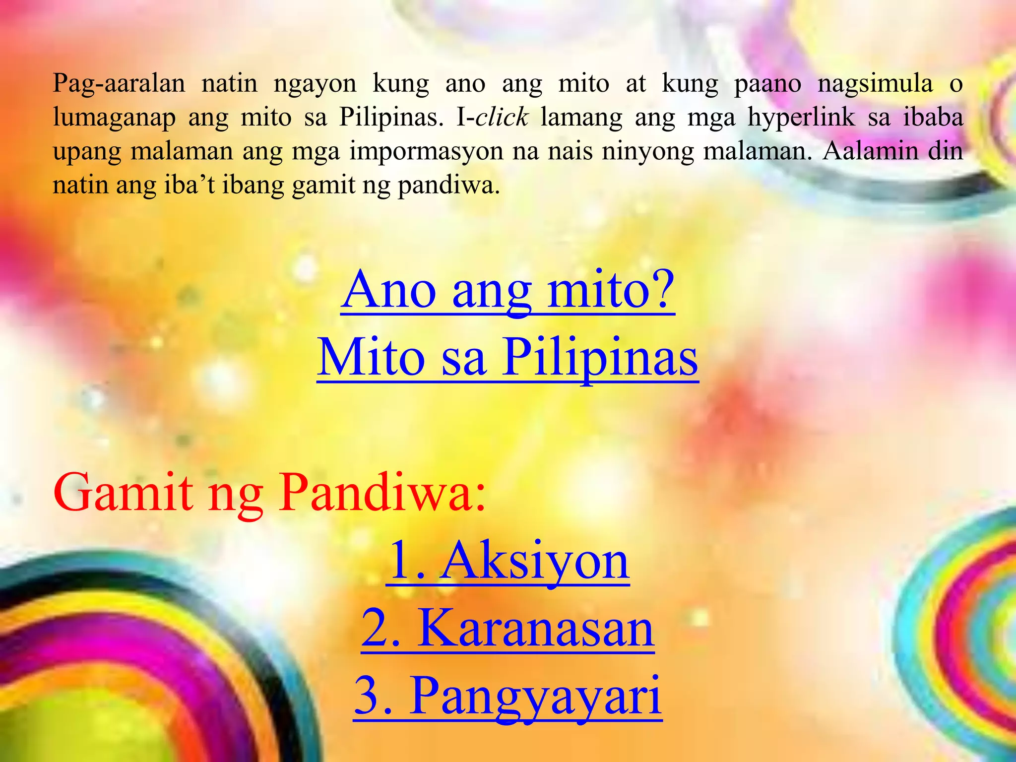 Mito at gamit ng pandiwa | PPTX